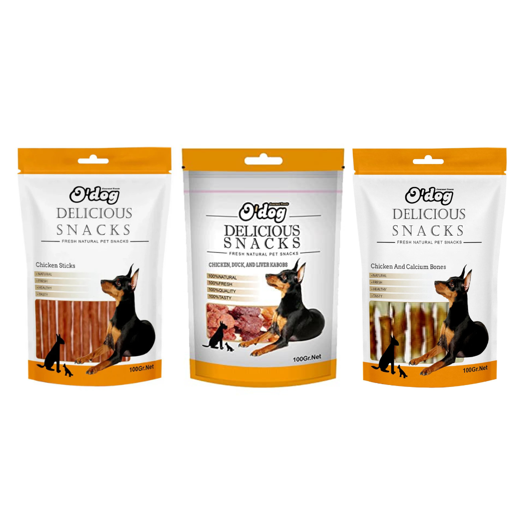 O'Dog Combo of Chicken Calcium Bones, Liver Kabobs and Chicken Sticks ...